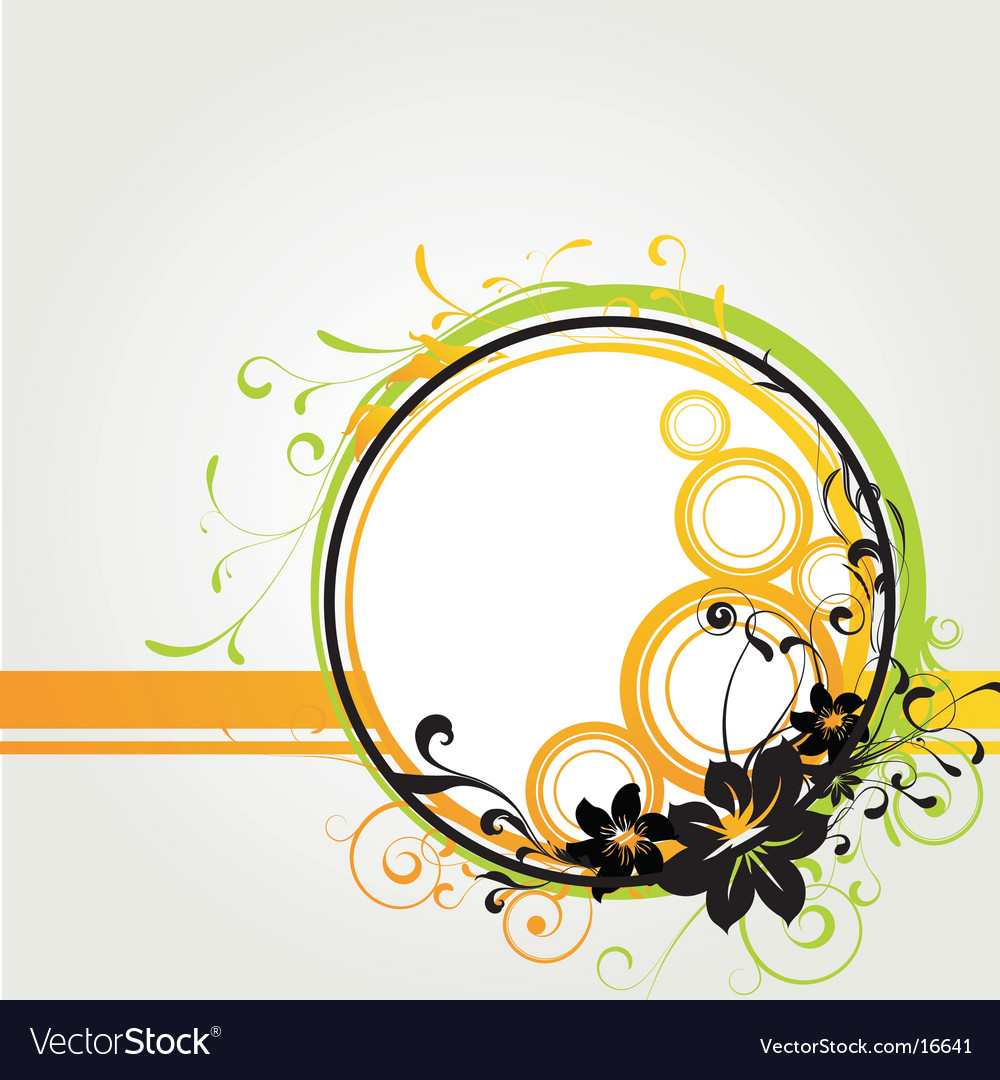 Floral graphic frame Royalty Free Vector Image