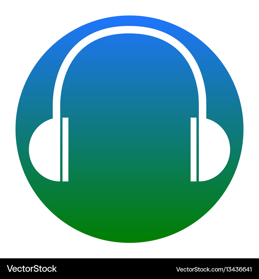 Headphones sign white icon Royalty Free Vector Image