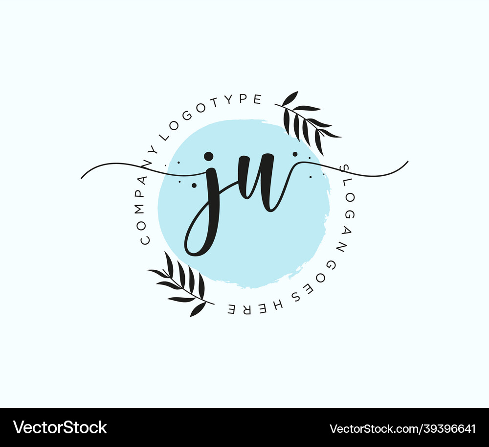 Initial ju feminine logo beauty monogram Vector Image