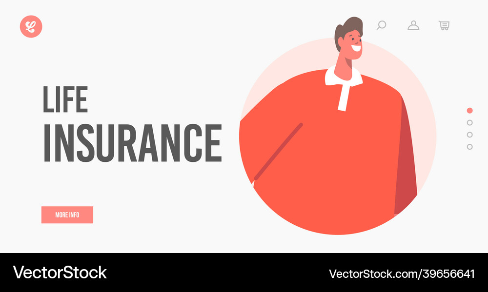 Life insurance landing page template Royalty Free Vector