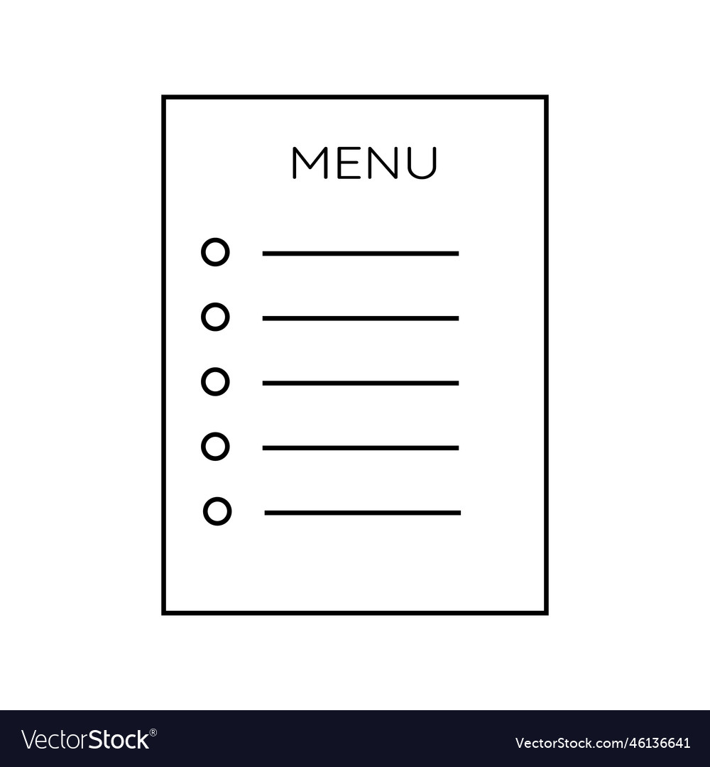 Line menu sheet Royalty Free Vector Image - VectorStock