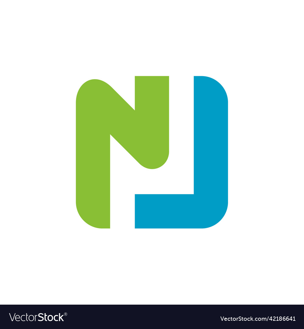 Nj jn logo design creative letters monogram Vector Image