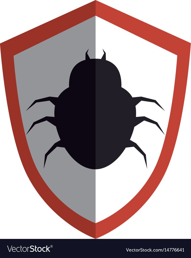 Shield with bug virus alert icon Royalty Free Vector Image Shield with bug virus alert icon Royalty Free Vector Image