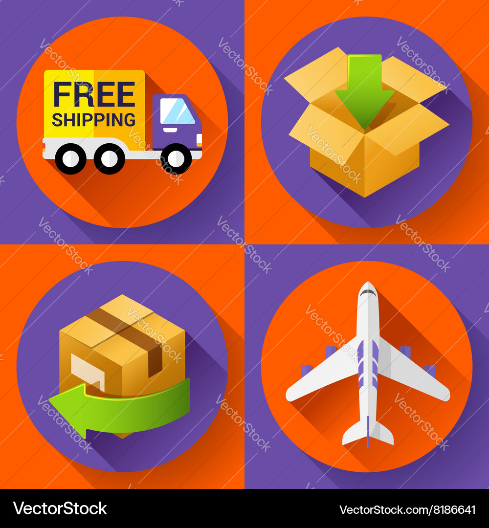 Shipping and delivery icons set Royalty Free Vector Image