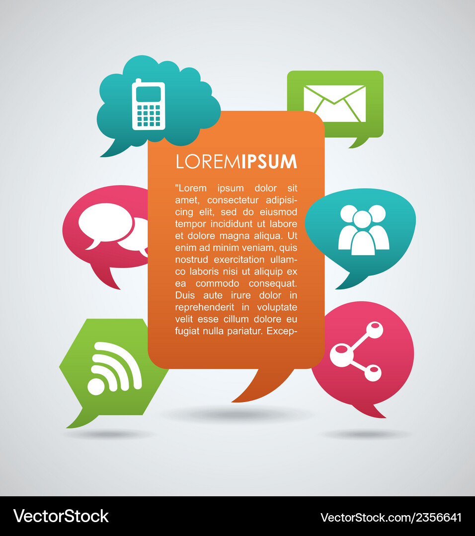 Social media design over gray background Vector Image