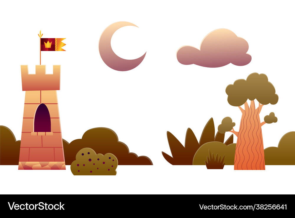 Theater stage scenery cartoon Royalty Free Vector Image