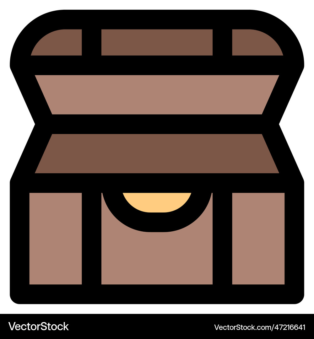 Vintage chest for storing treasure Royalty Free Vector Image