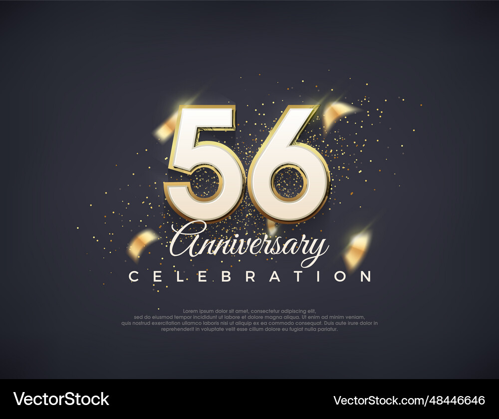 56th anniversary number with fancy numerals Vector Image