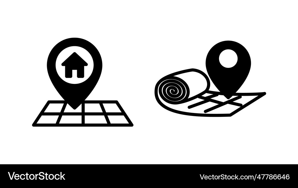 Address icon location icon symbol pin Royalty Free Vector