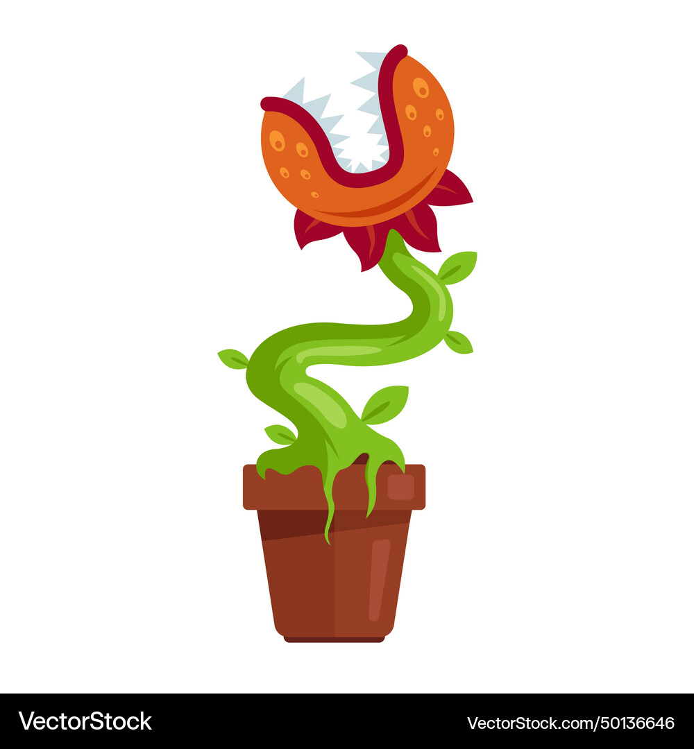 Aggressive carnivorous plant Royalty Free Vector Image