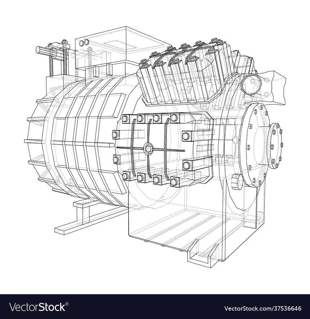 Air conditioning compressor Royalty Free Vector Image