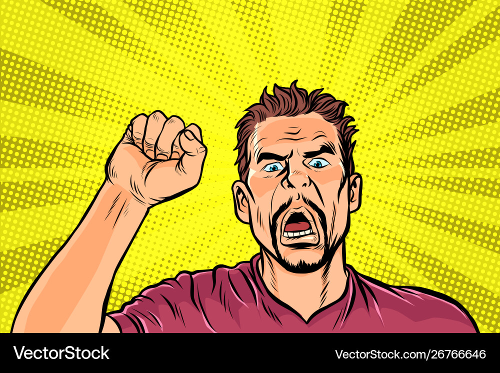 Angry protester rally resistance freedom Vector Image