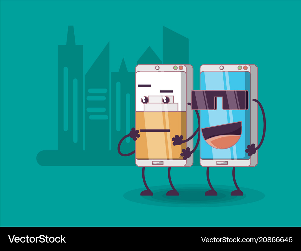 Cartoon smartphones design Royalty Free Vector Image