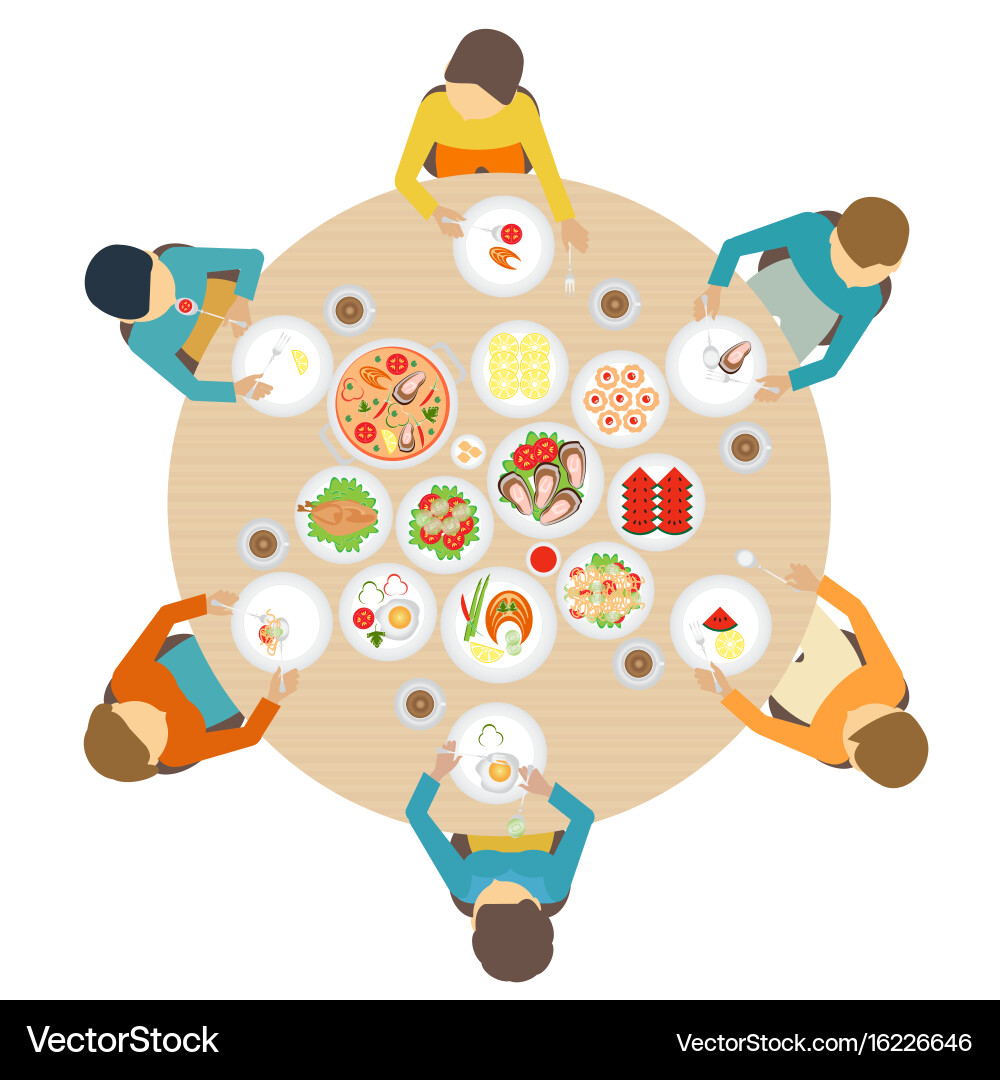 Catering party with people Royalty Free Vector Image