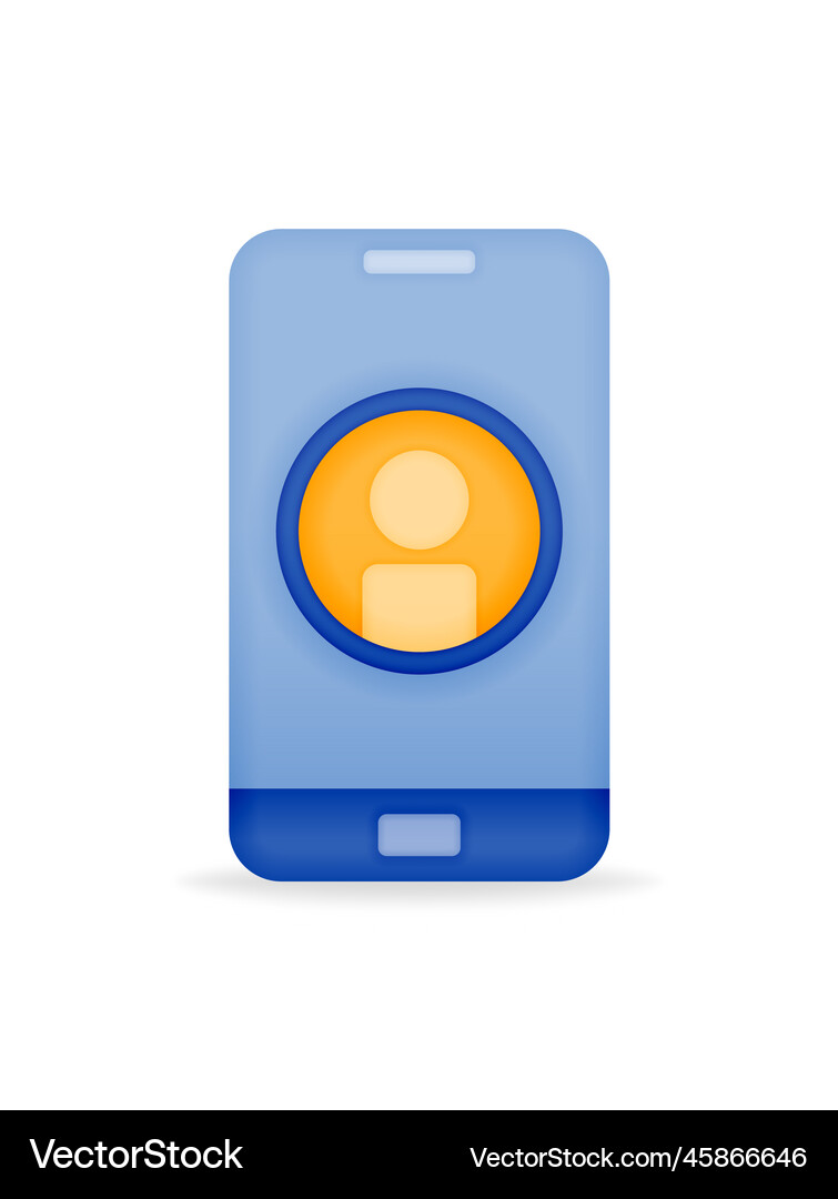 Contact icon and mobile phone user mobile login Vector Image