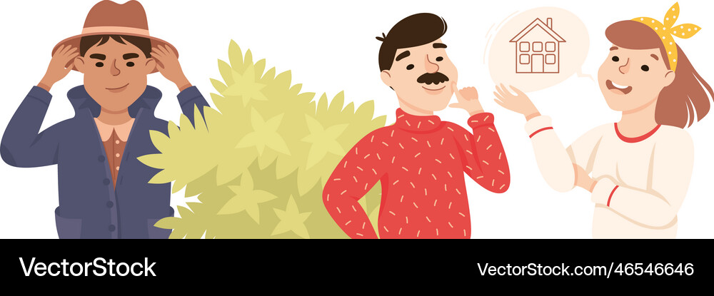 Espionage with man private detective hiding behind