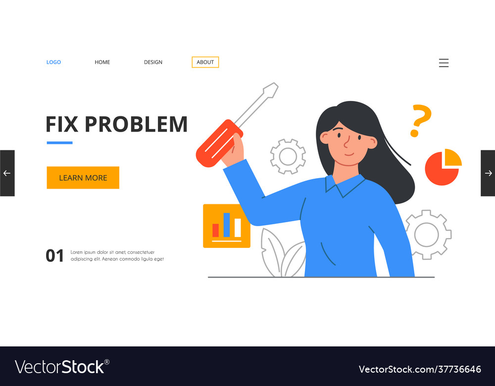 Female IT Technician Fixing Issue Royalty Free Vector Image