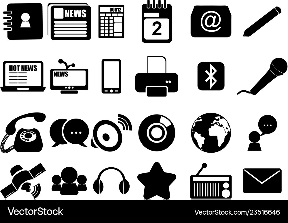 News communication technology simple icon symbol Vector Image
