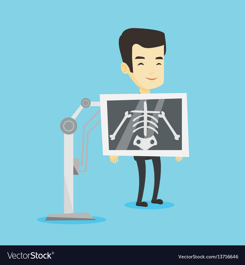 Patient during x ray procedure Royalty Free Vector Image