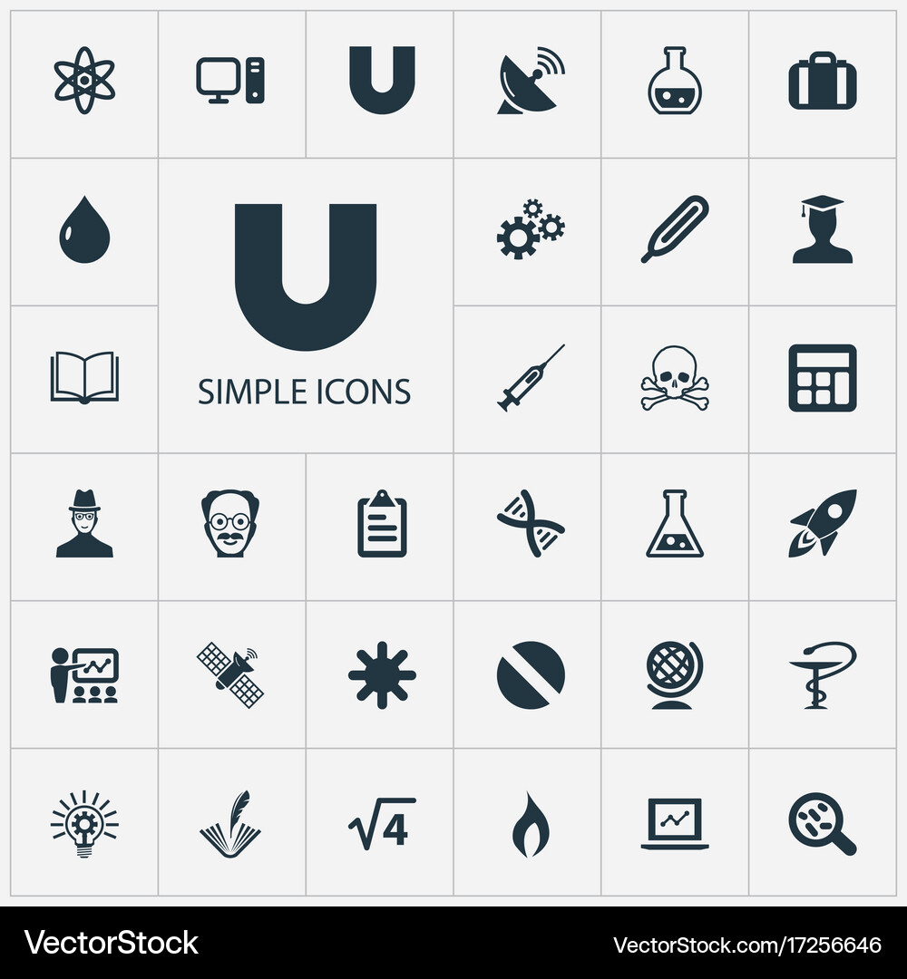 Set of simple study icons Royalty Free Vector Image