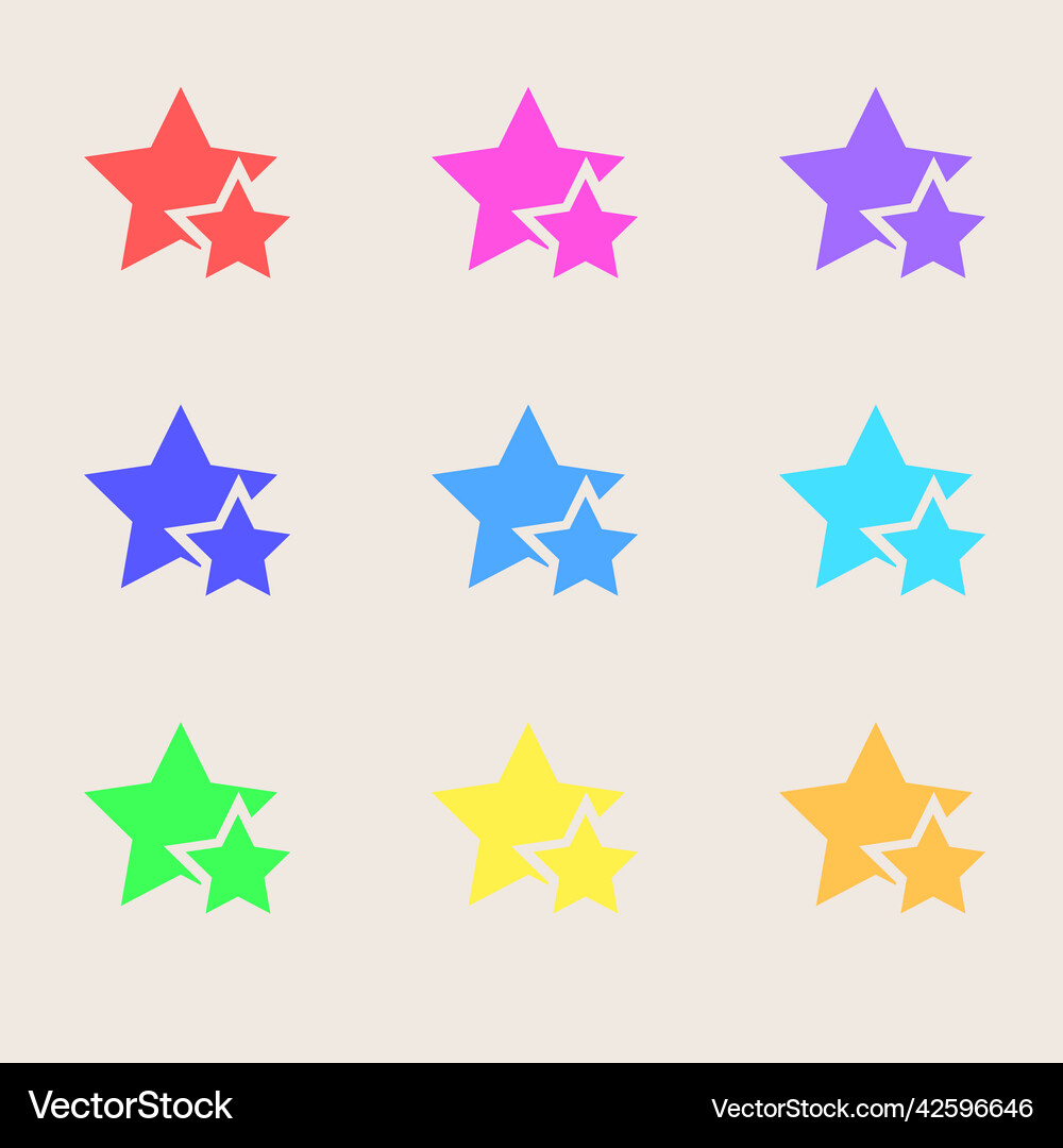 Star cartoon set with different color isolated Vector Image