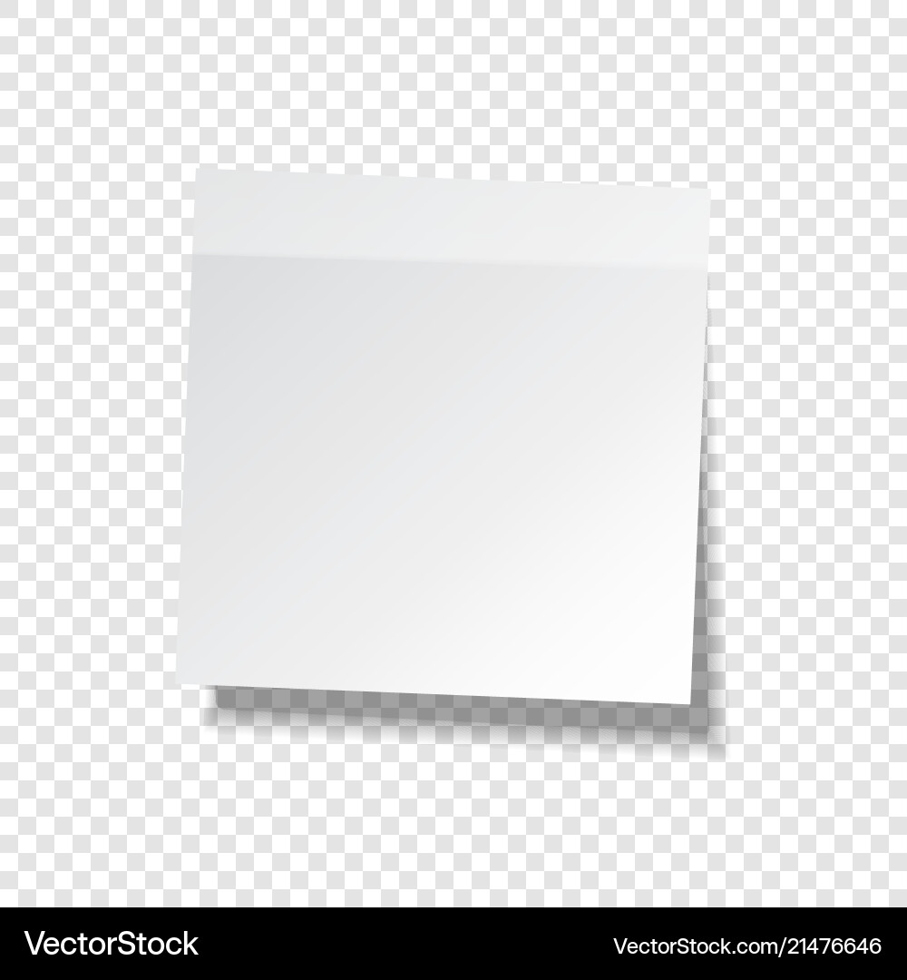 Sticky paper note with tape and shadow isolated Vector Image