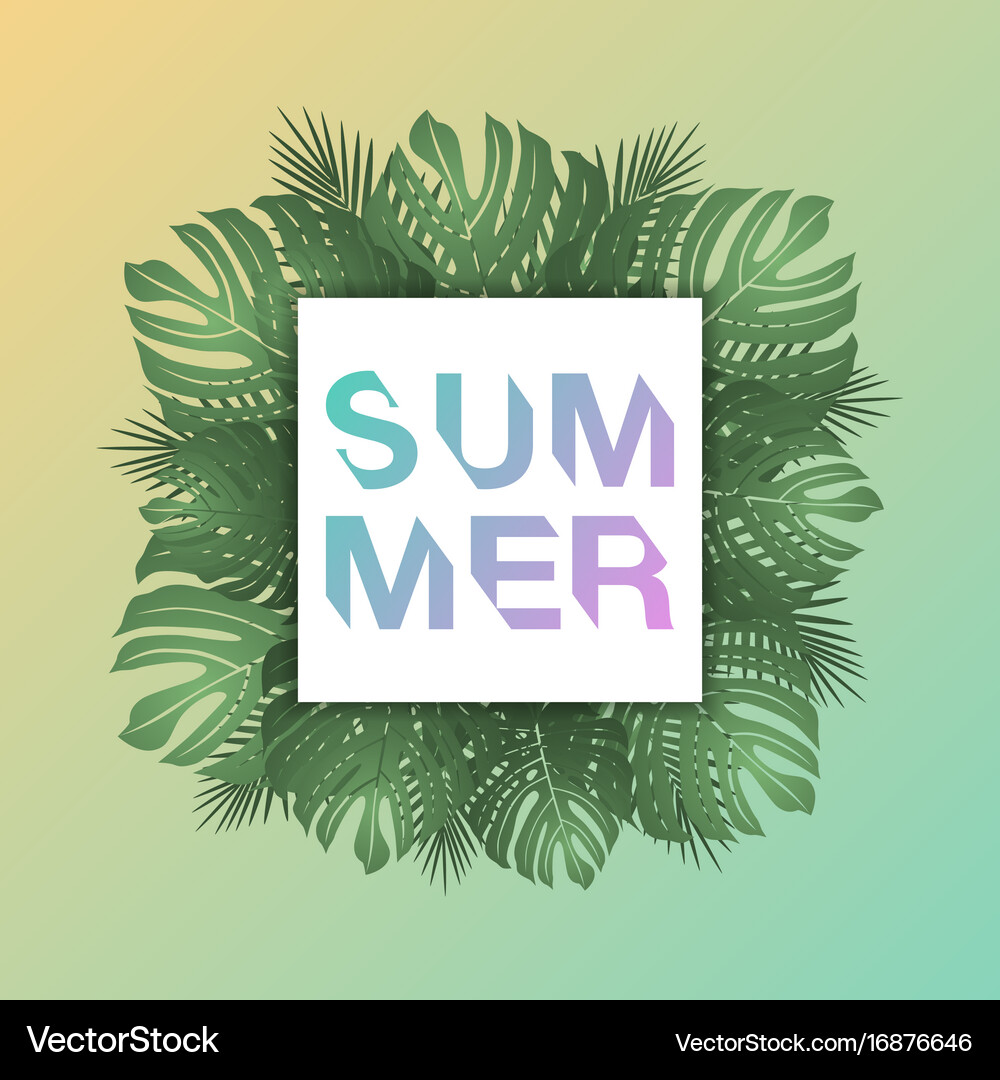 Trendy summer tropical leaves background Vector Image
