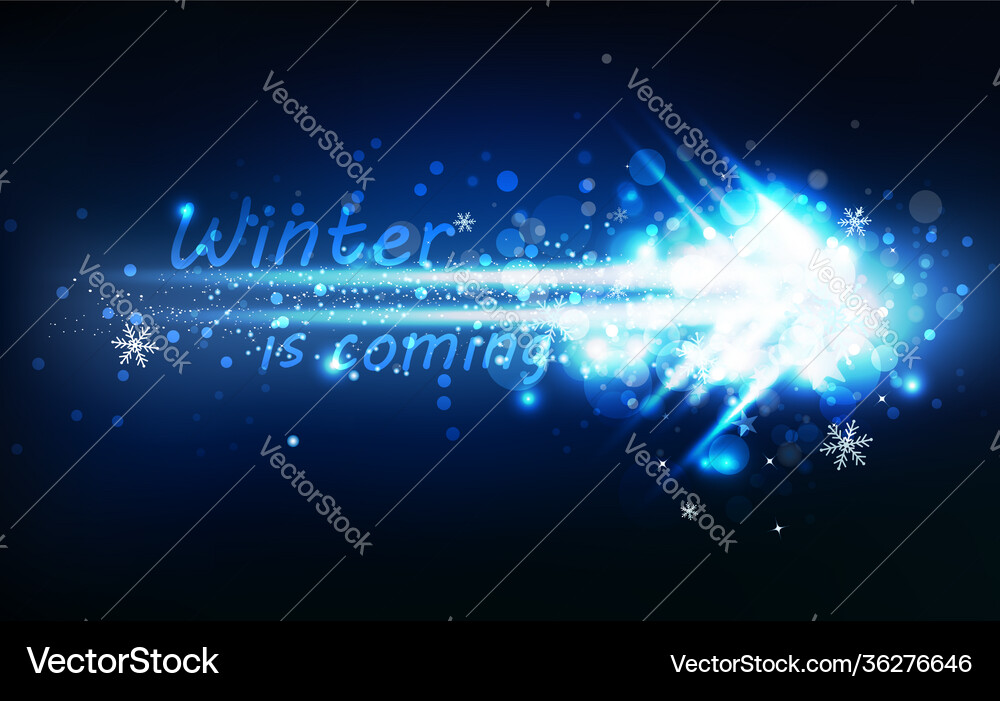 Winter is coming light shooting stars Royalty Free Vector