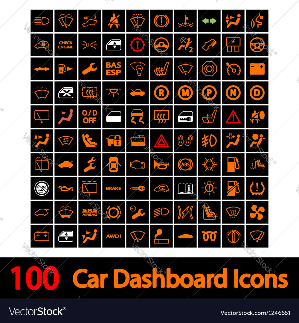 100 car dashboard icons Royalty Free Vector Image 100 car dashboard icons Royalty Free Vector Image