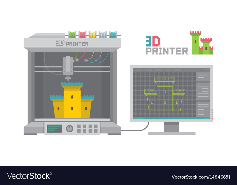 3d printer Royalty Free Vector Image - VectorStock