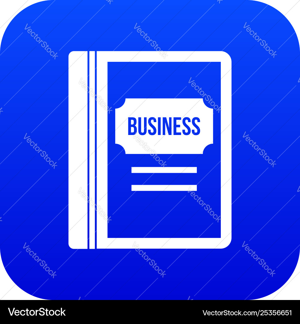 Business book icon digital blue Royalty Free Vector Image