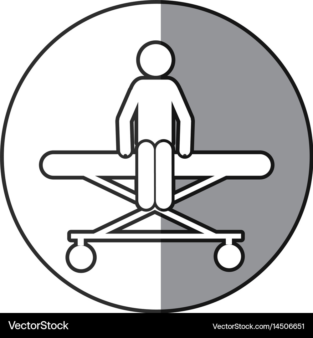 Circular frame shading with pictograph patient Vector Image