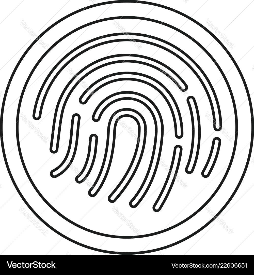Fingerprint icon outline style Royalty Free Vector Image
