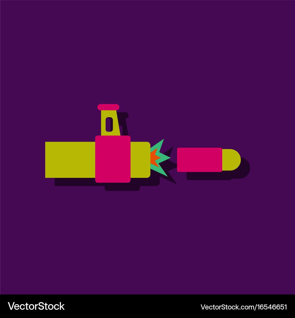 Flat icon design collection rifle bullet shot Vector Image