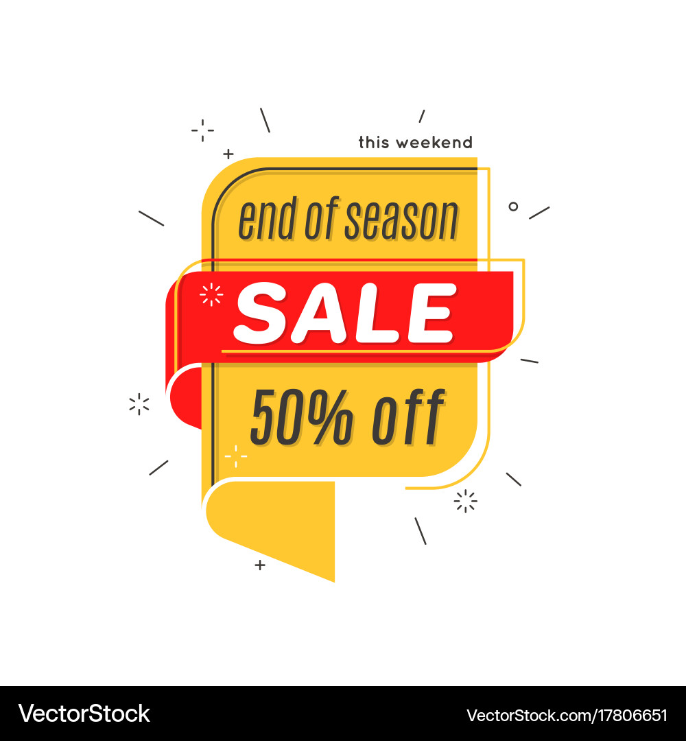 Flat linear promotion ribbon banner scroll price Vector Image