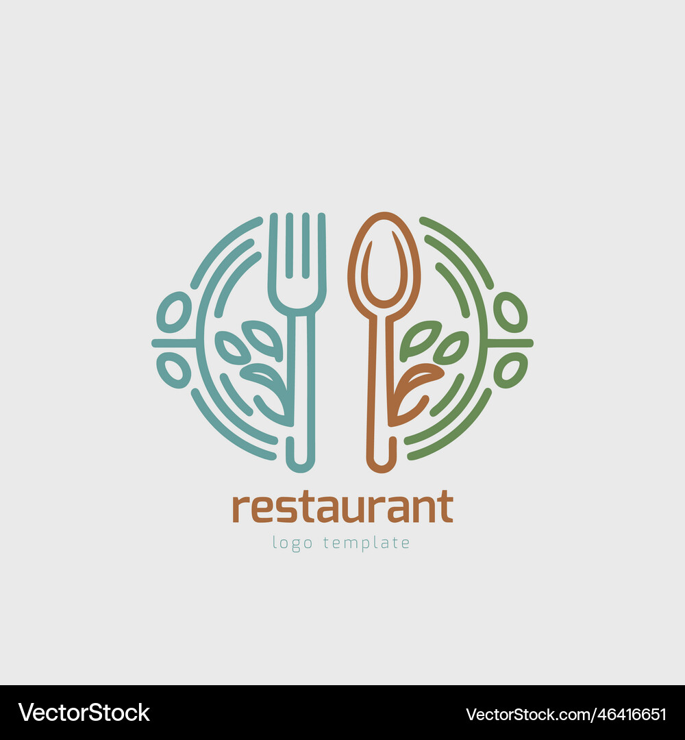 Fork and spoon symbol for cafe or restaurant logo Vector Image