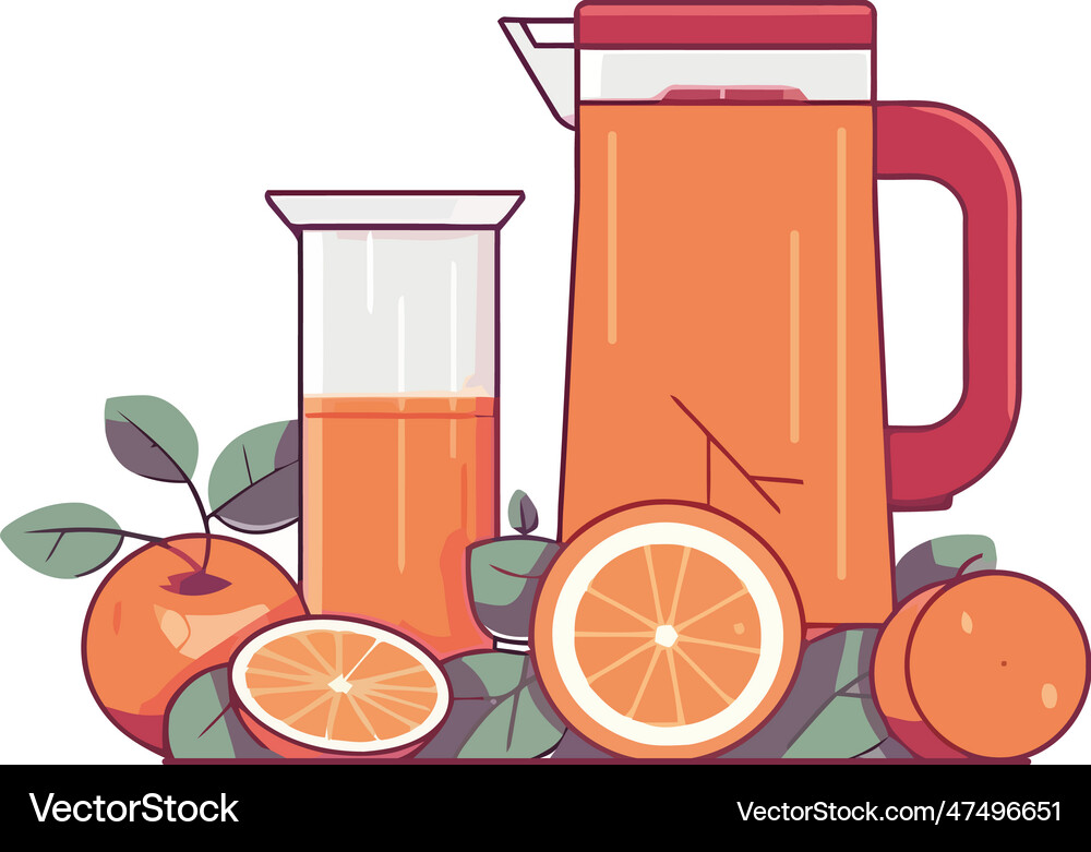 Juicy citrus fruit cocktail refreshing summer Vector Image