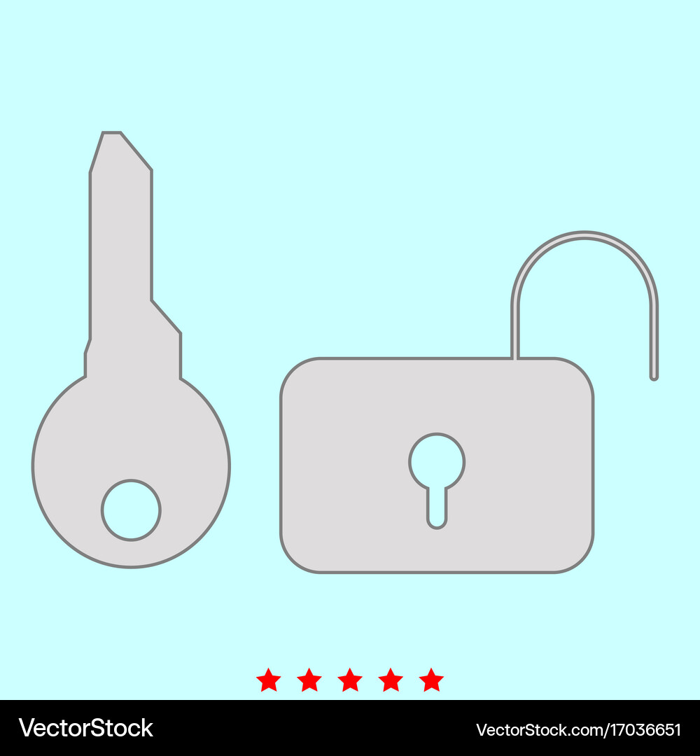 Key and lock set it is color icon Royalty Free Vector Image