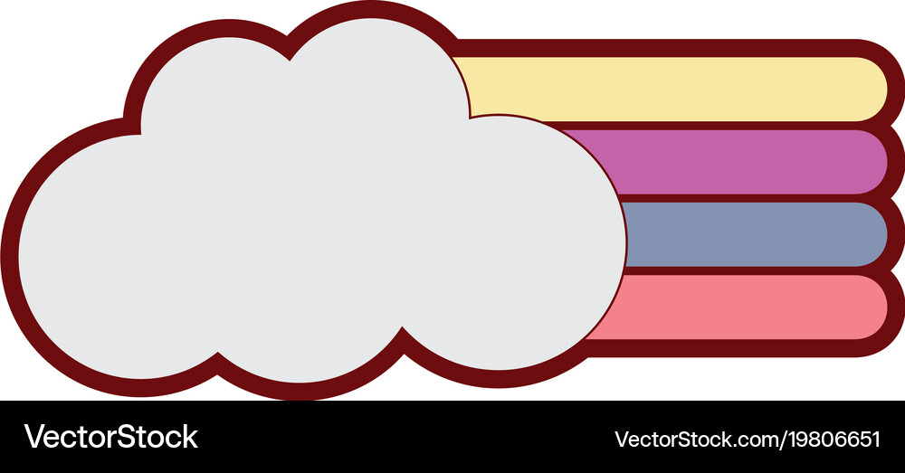 Line color cloud with nature rainbow design Vector Image
