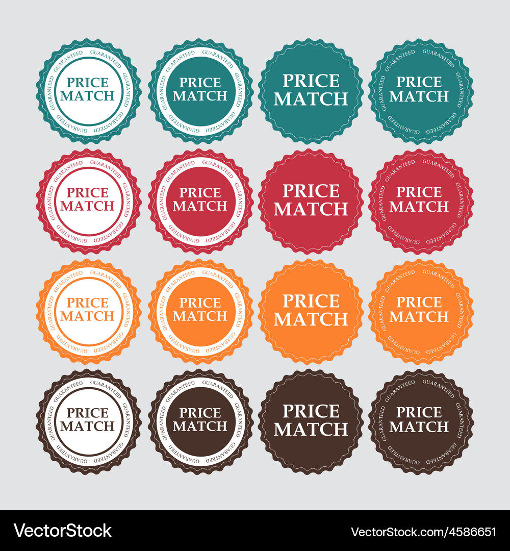 Price Match Award Labels Royalty Free Vector Image