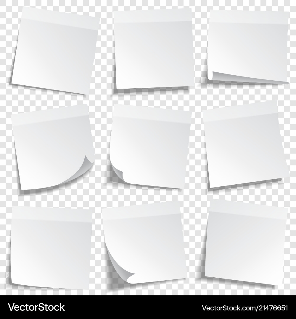 Sticky paper note with tape and shadow isolated Vector Image