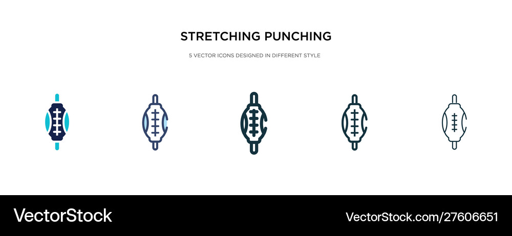 Stretching punching ball icon in different style Vector Image