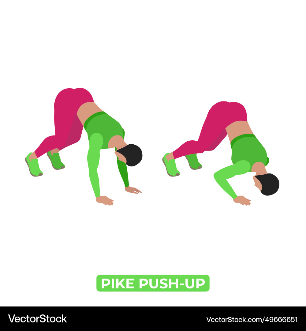 Woman doing pike push up arms exercise Royalty Free Vector