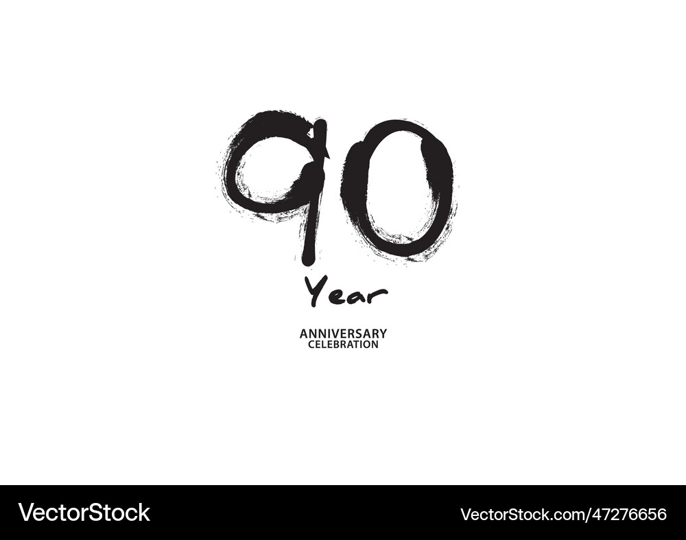 90 year anniversary celebration logotype on white Vector Image