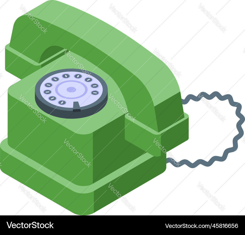 Analogue telephone icon isometric stereo Vector Image