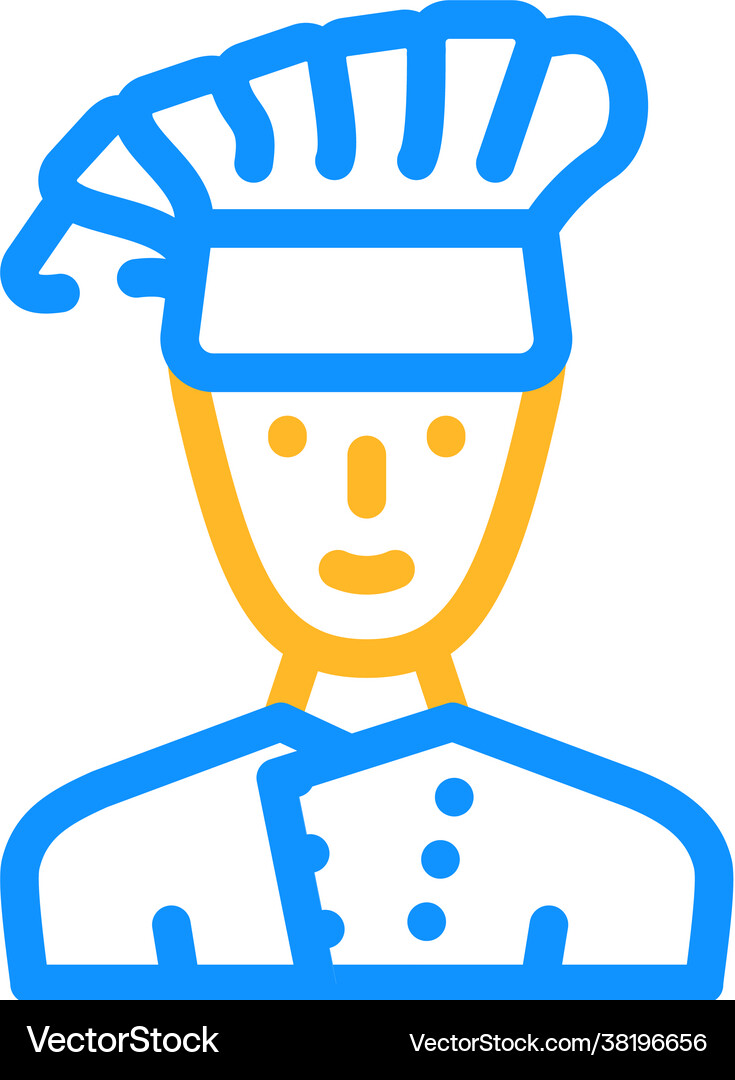 Cook chef canteen worker color icon Royalty Free Vector