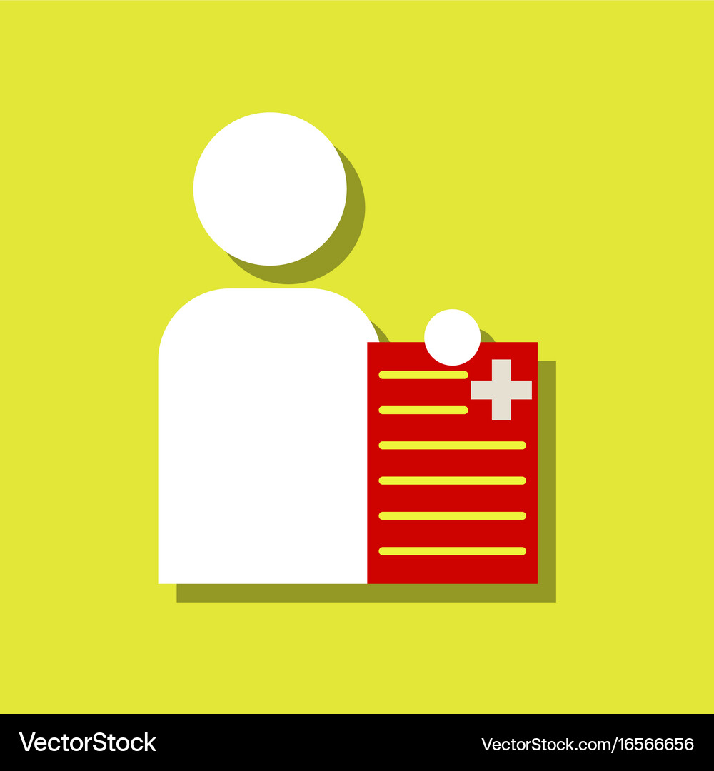 Flat icon design collection man with medical Vector Image