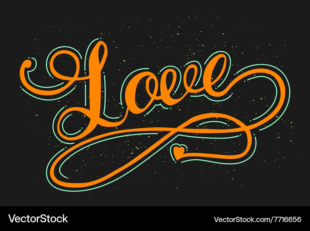 Love card with hand drawn lettering Royalty Free Vector