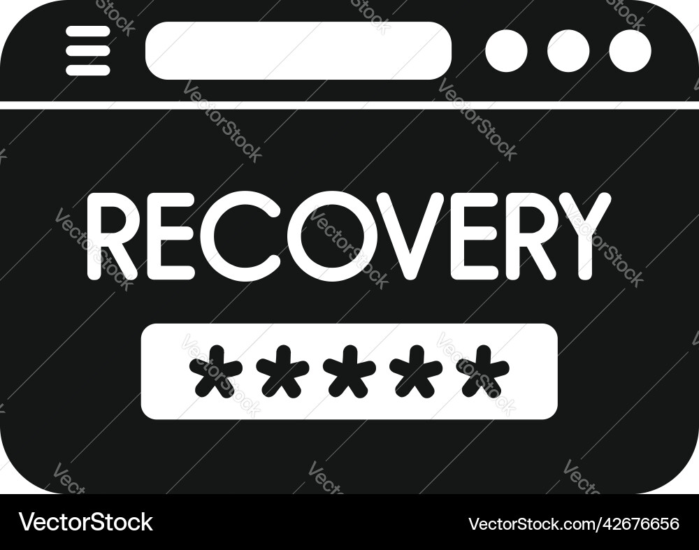 Recovery page icon simple ui log Royalty Free Vector Image