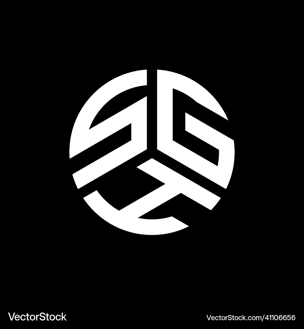 Sgh letter logo design on black background Vector Image